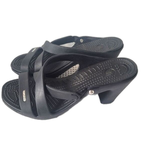 CROCS | Shoes | Crocs Cyprus Iv Black Heels Womens Size 8 Style 4558 ...